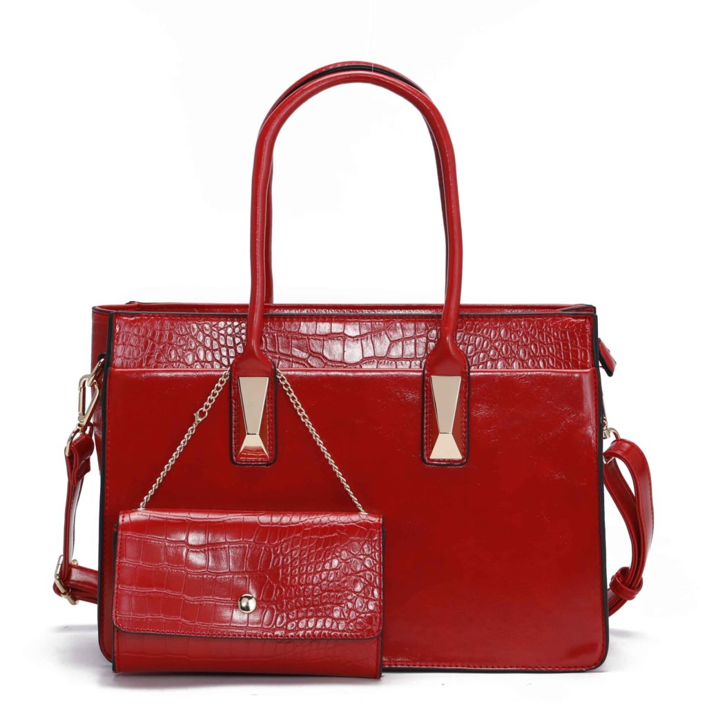 Muy Fancy 2 in 1 Beautifully Texture Red Handbags! SKU562 - MuyFancy
